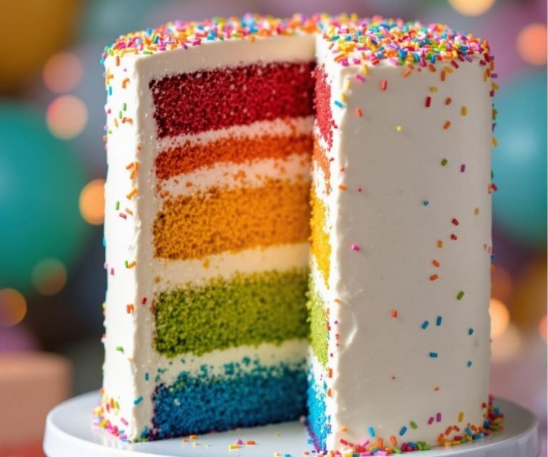 Showstopping Rainbow Cake Recipe with Vibrant Layers - Pure Delicious