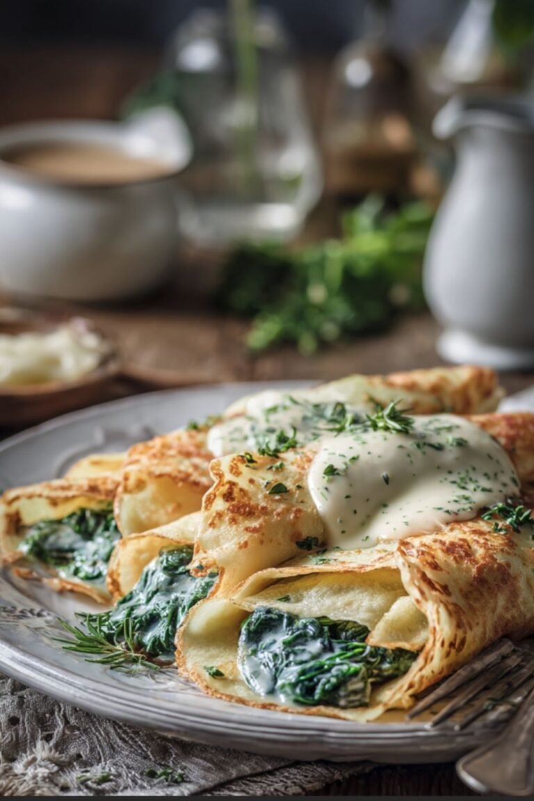 Elegant Chicken Crêpes Florentine Recipe - Pure Delicious